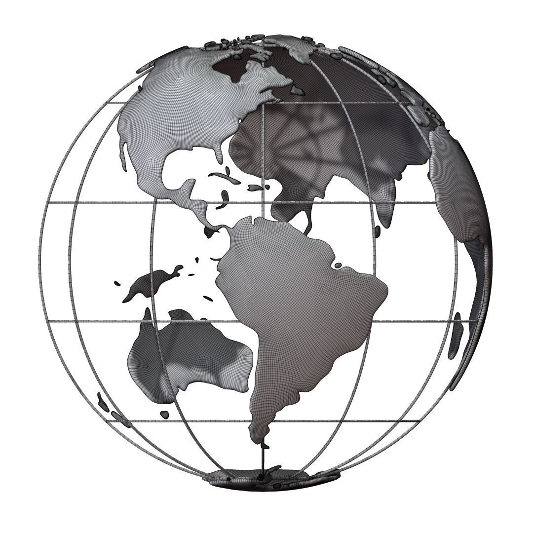 Earth Globe Wire 3D model | CGTrader