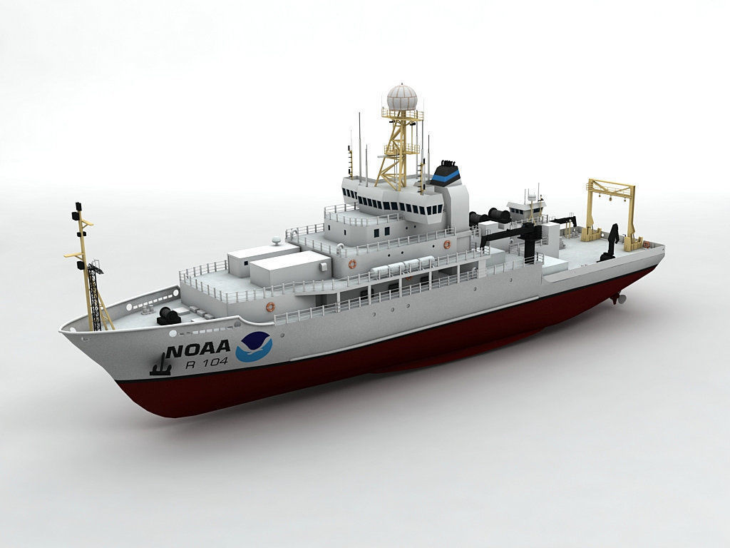 NOAA Ocean Atmosphere Research Vessel Boat Ship 3D model | CGTrader