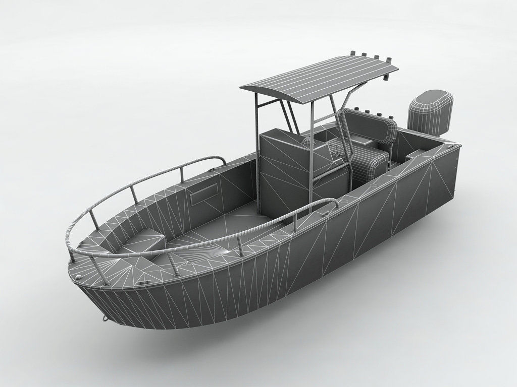 3D model Fishing Motor Boat Boston Whaler 2 VR / AR / low-poly | CGTrader