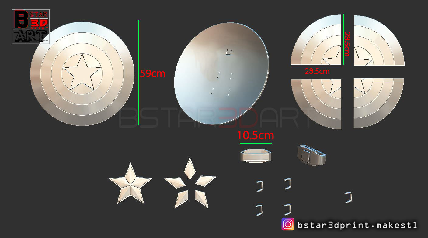 The captain America Shield - Infinity War - Endgame - Marvel 3D model ...