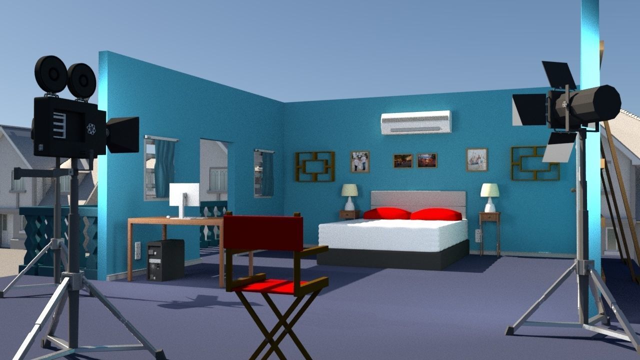 Movie Set 3D Modelling free VR / AR / low-poly 3D model | CGTrader