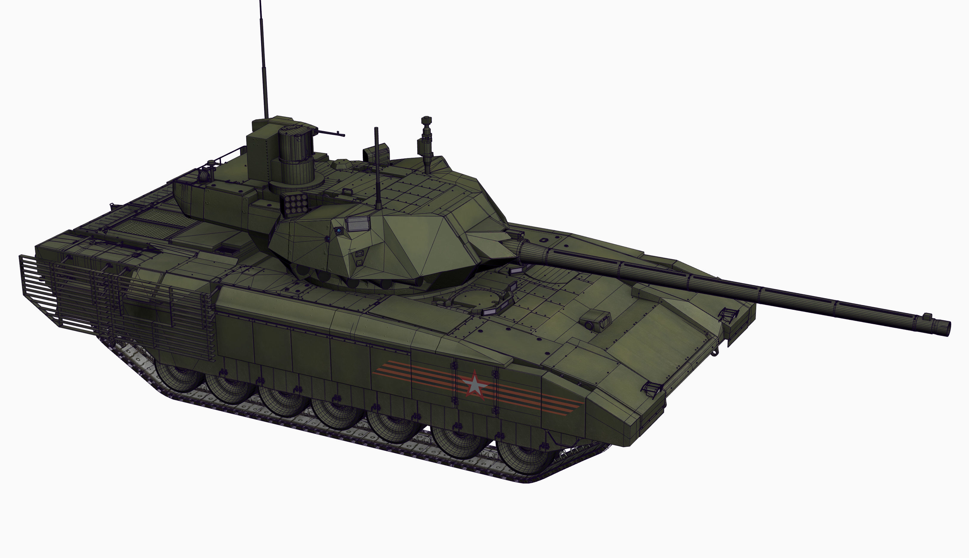 3D model T-14 Armata Russian MBT Game Model PBR VR / AR / low-poly ...