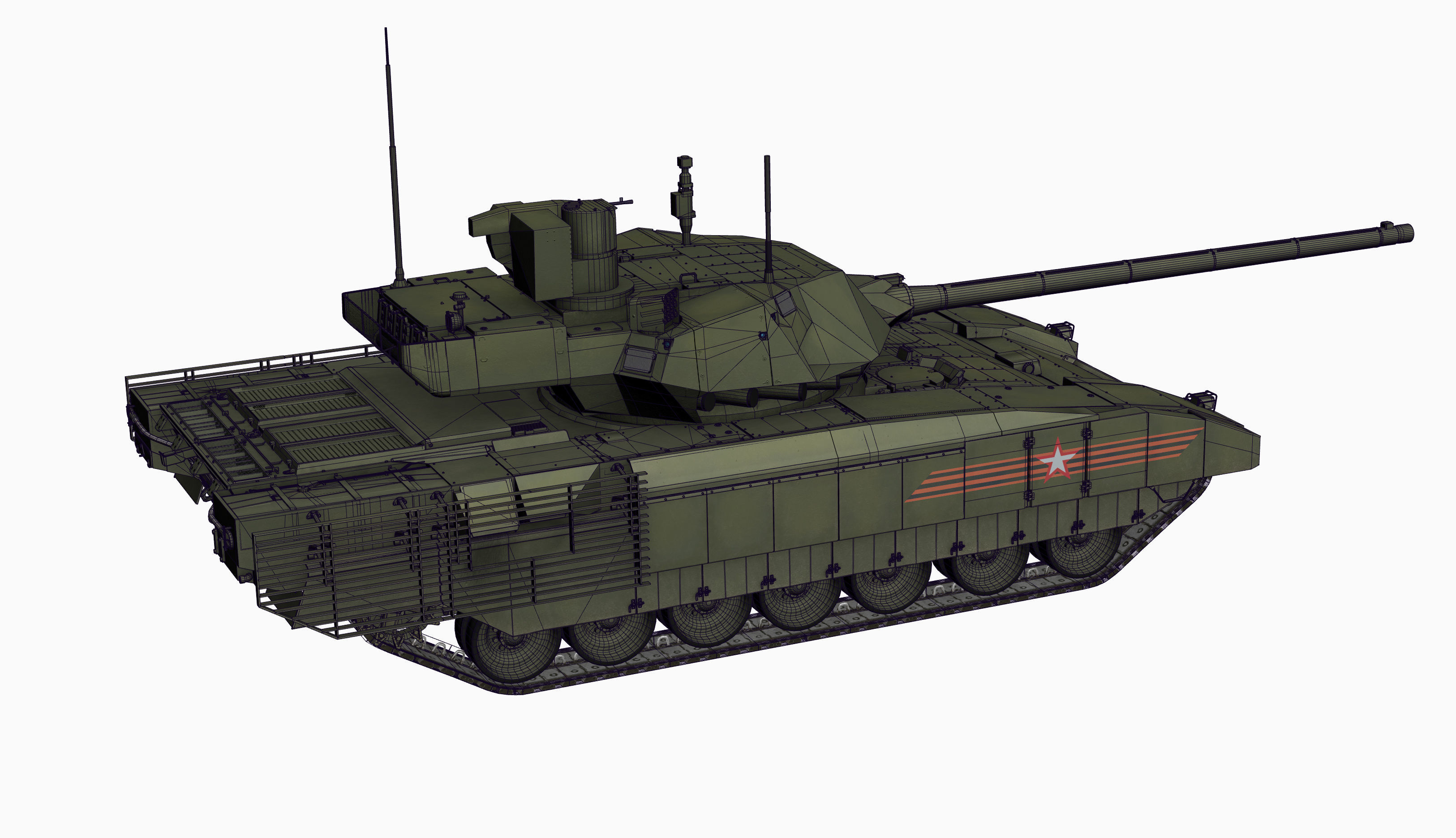 3D model T-14 Armata Russian MBT Game Model PBR VR / AR / low-poly ...