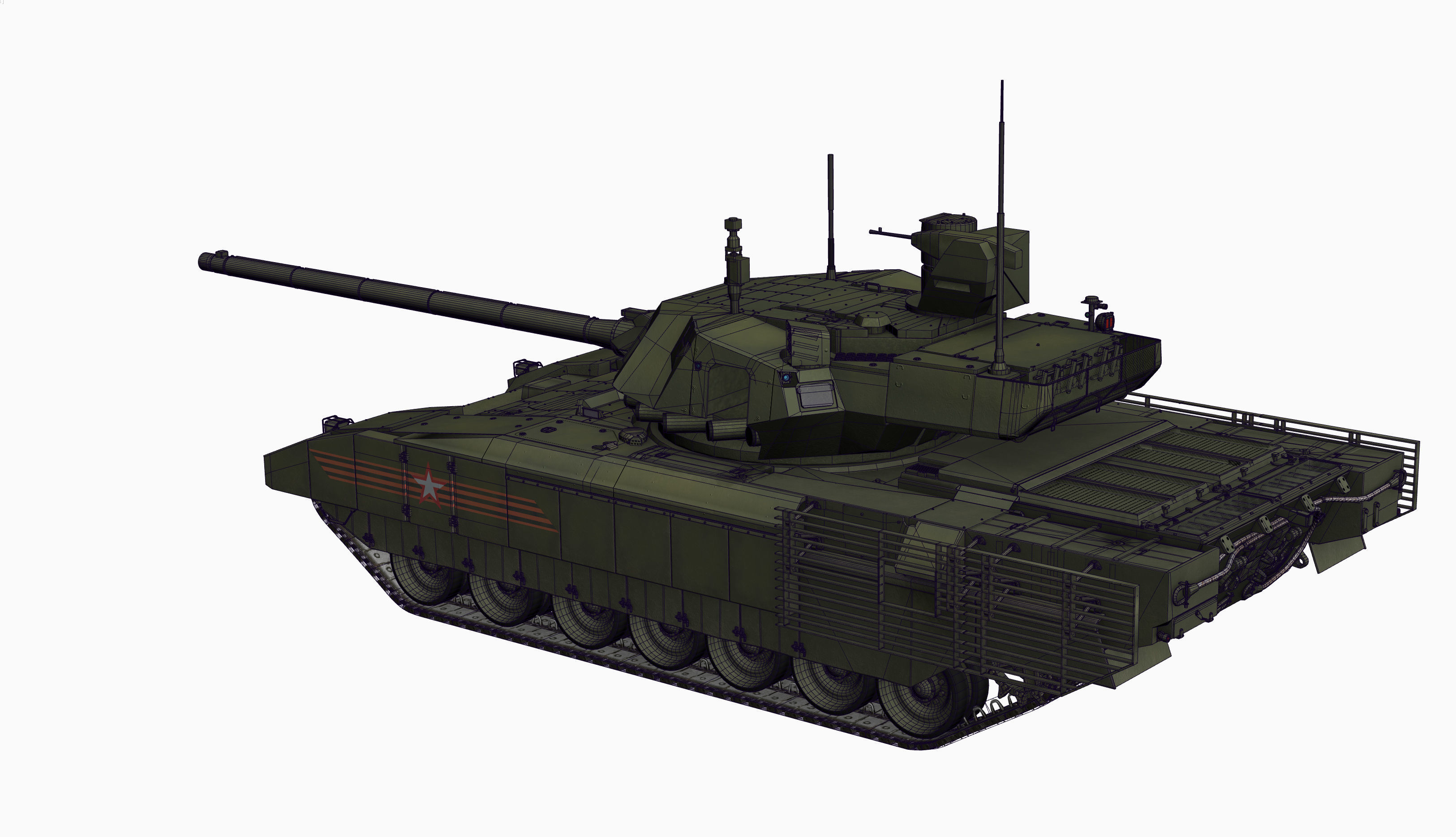 3D model T-14 Armata Russian MBT Game Model PBR VR / AR / low-poly ...