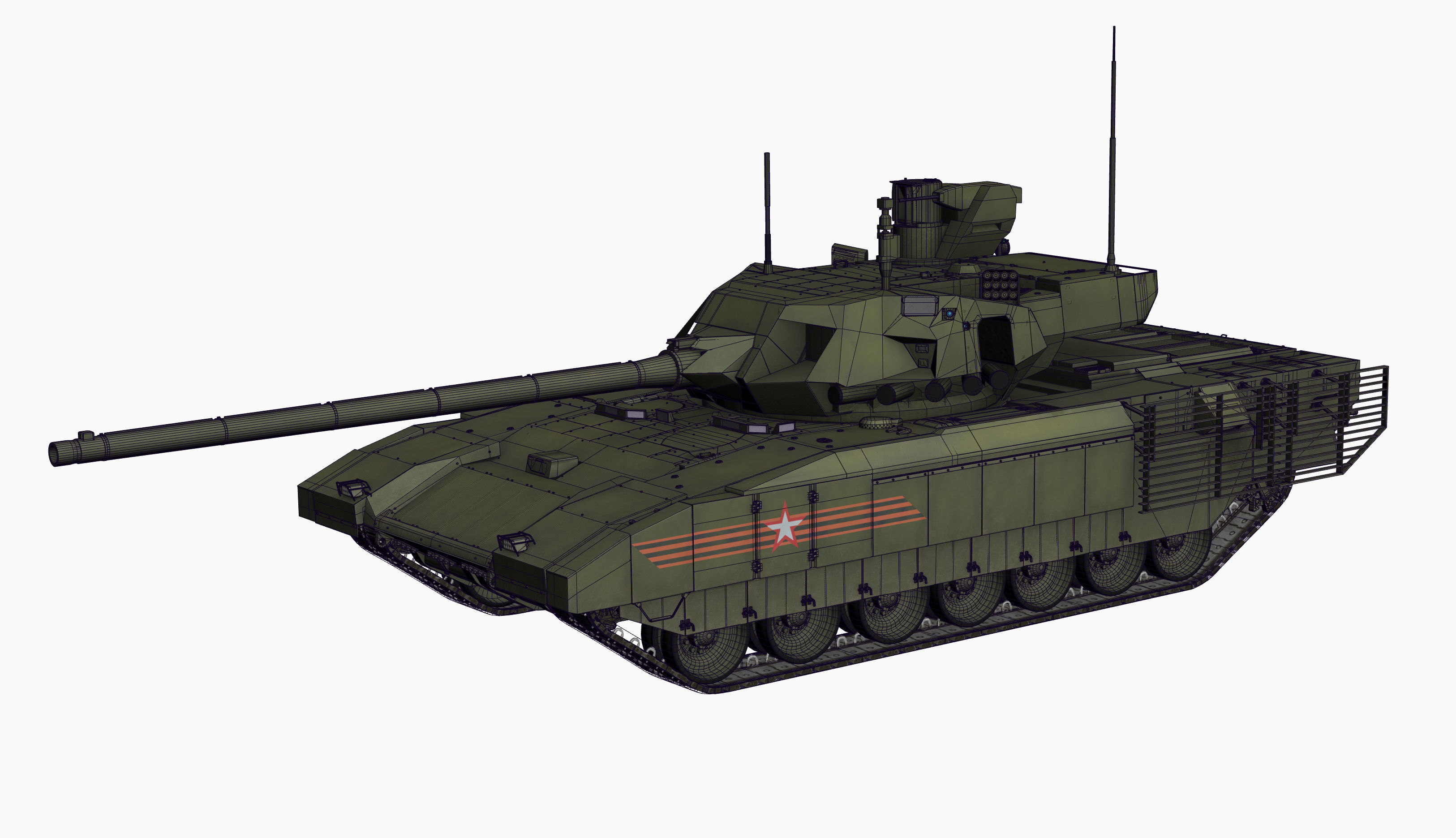3D model T-14 Armata Russian MBT Game Model PBR VR / AR / low-poly ...
