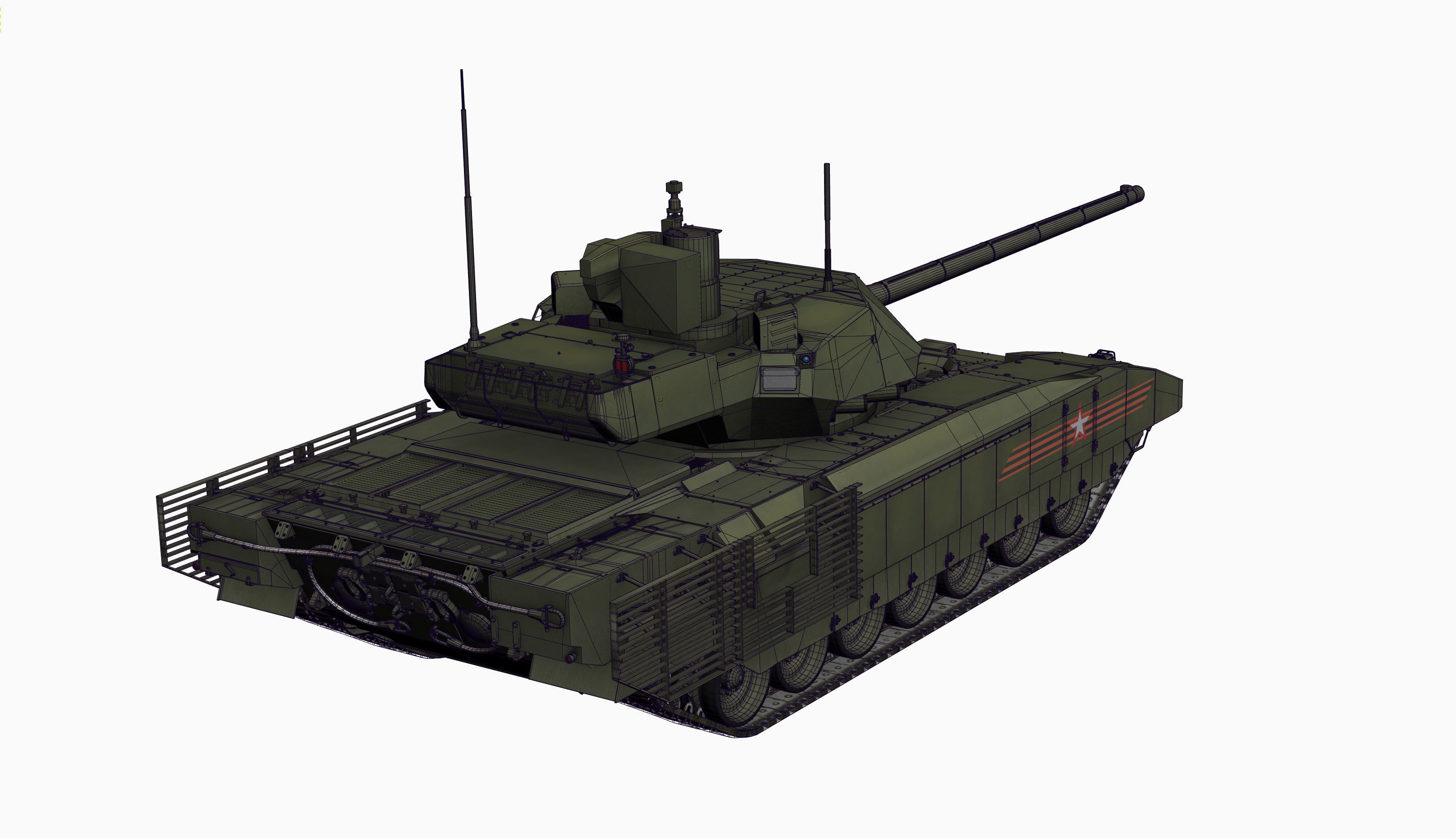 3D model T-14 Armata Russian MBT Game Model PBR VR / AR / low-poly ...