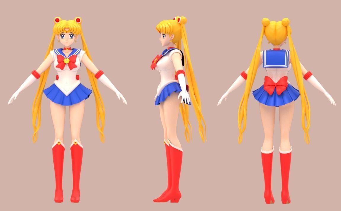 Sailor Moon 3D model rigged | CGTrader