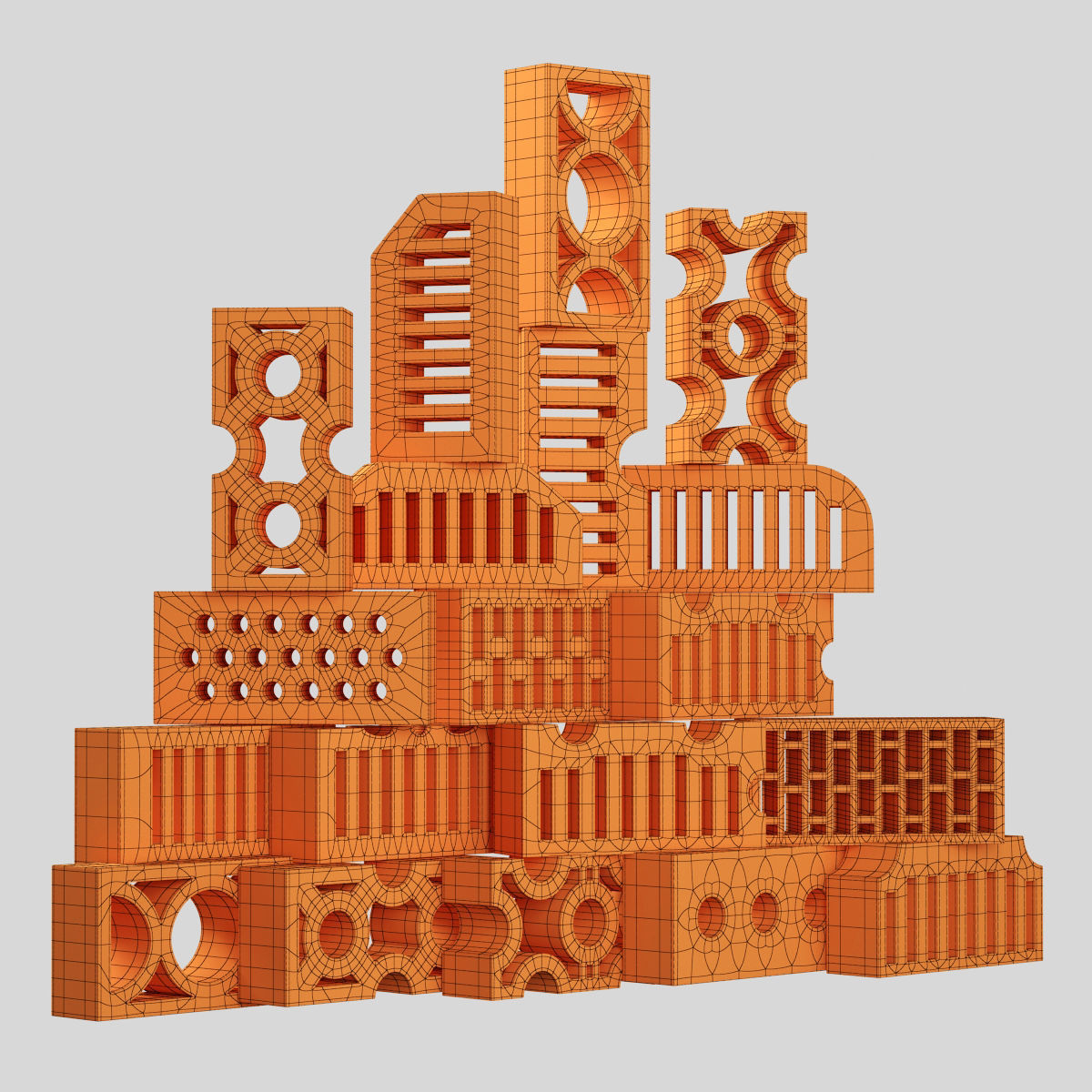 Building bricks 3D model | CGTrader
