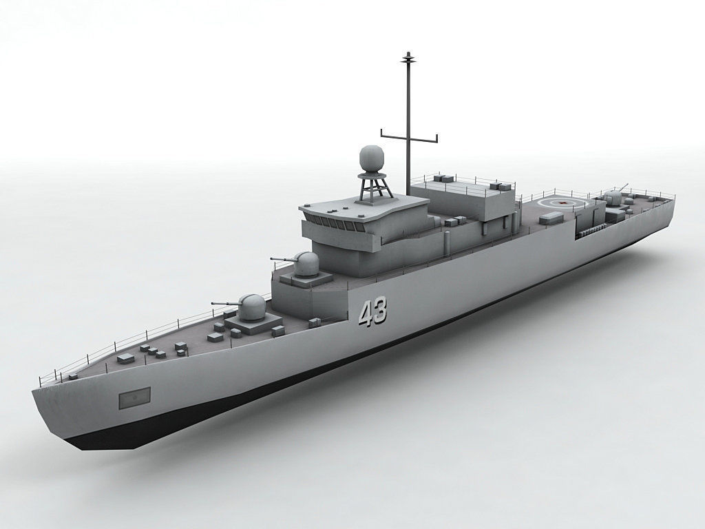 3D model Meko 140 Corvette Military Frigate Ship VR / AR / low-poly ...