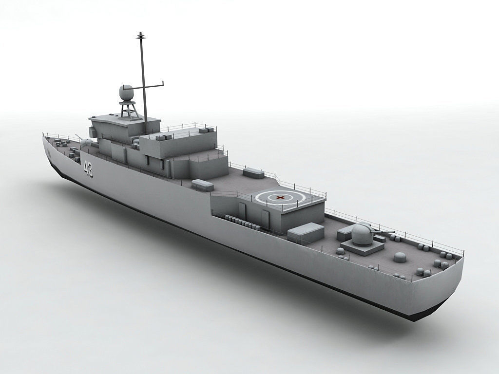 3D model Meko 140 Corvette Military Frigate Ship VR / AR / low-poly ...