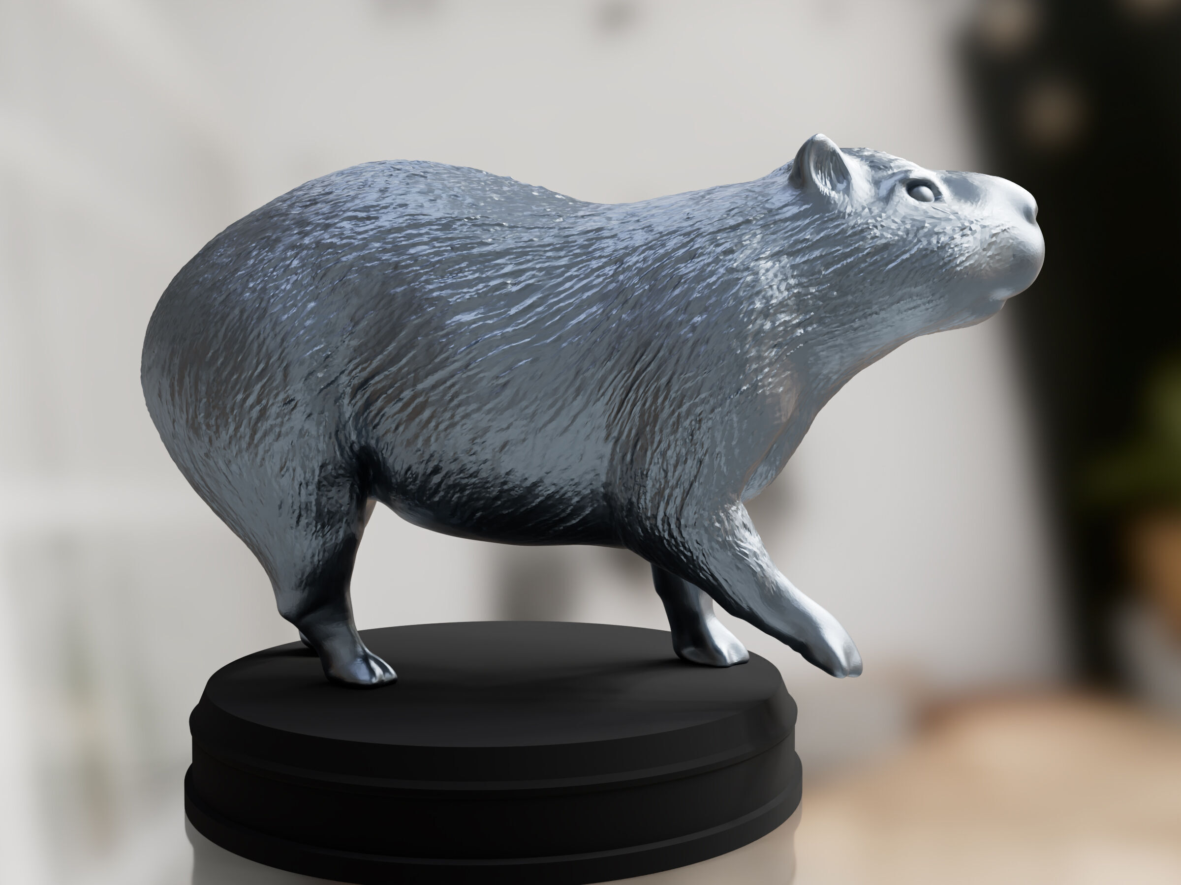 Silver Capybara 3D model 3D printable | CGTrader