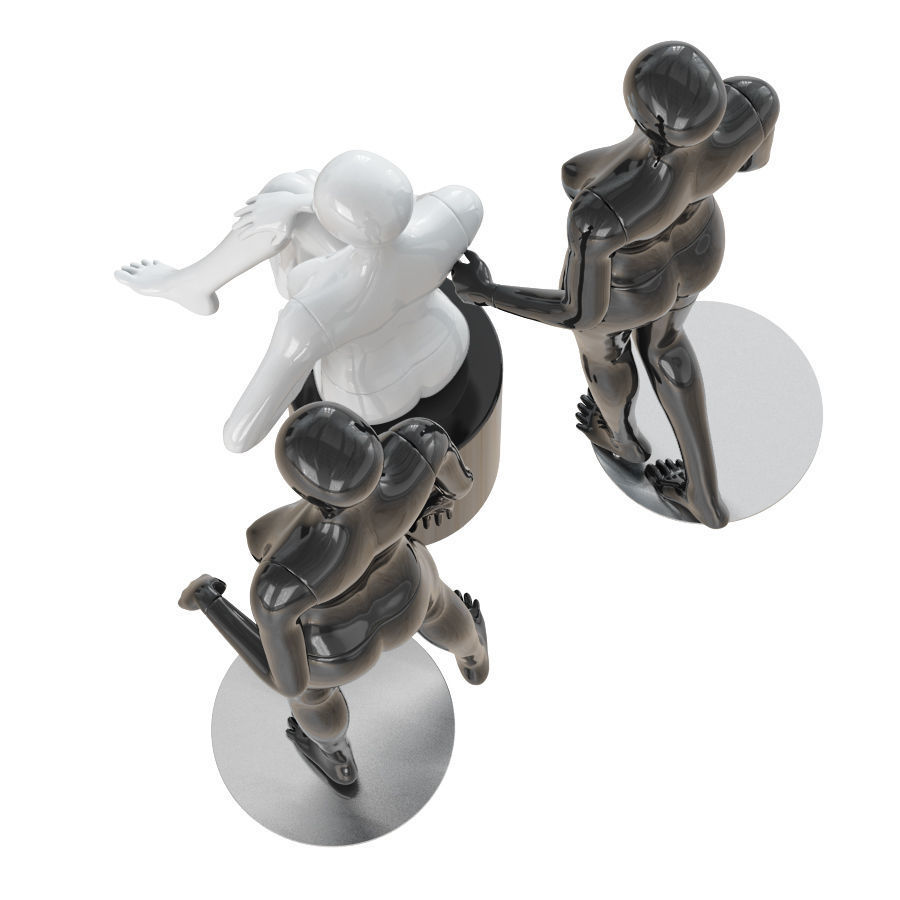 Three faceless female mannequins 24 3D model | CGTrader