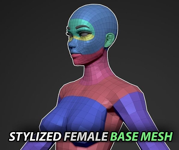3D model Stylized Female Base Mesh VR / AR / low-poly | CGTrader