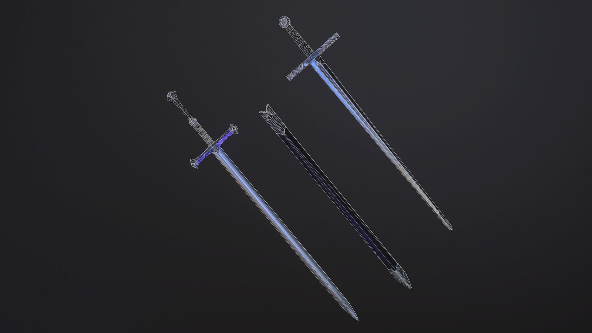 3D model Medieval swords VR / AR / low-poly | CGTrader