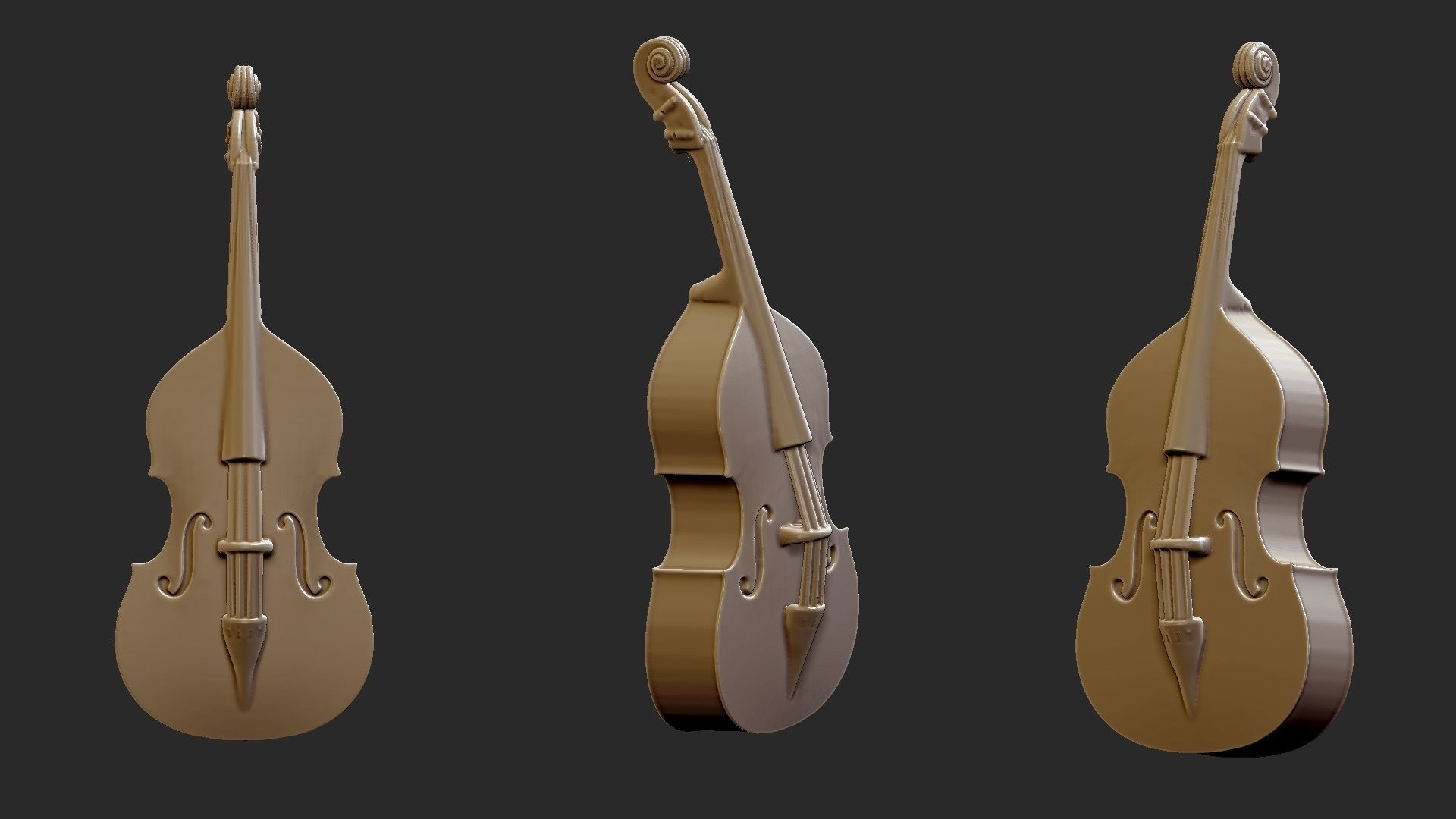 contrabass double bass 3d model 3D model 3D printable | CGTrader