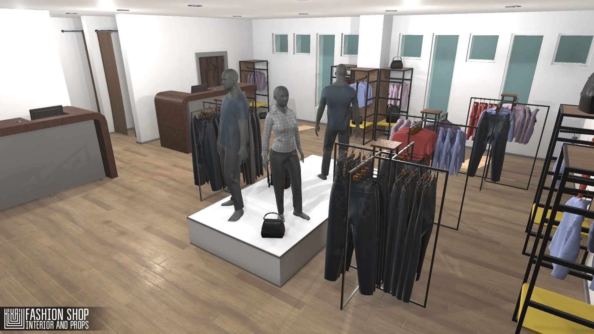 3D model Fashion shop - interior and props VR / AR / low-poly | CGTrader