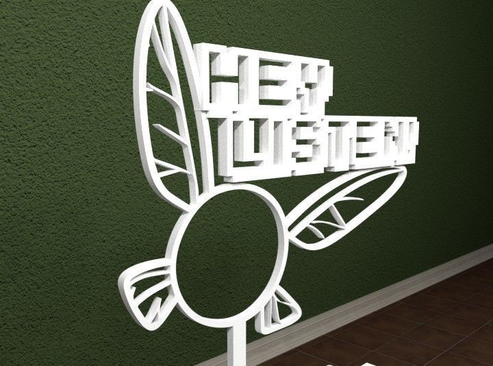 Legend Of Zelda - Ocarina Of Time - Navi HEY LISTEN Sign 3D model 3D ...