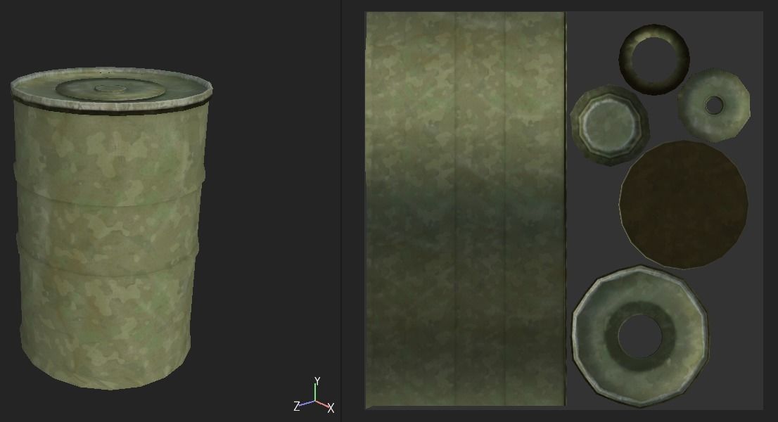 Barrel metal can with hole in it free VR / AR / low-poly 3D model ...
