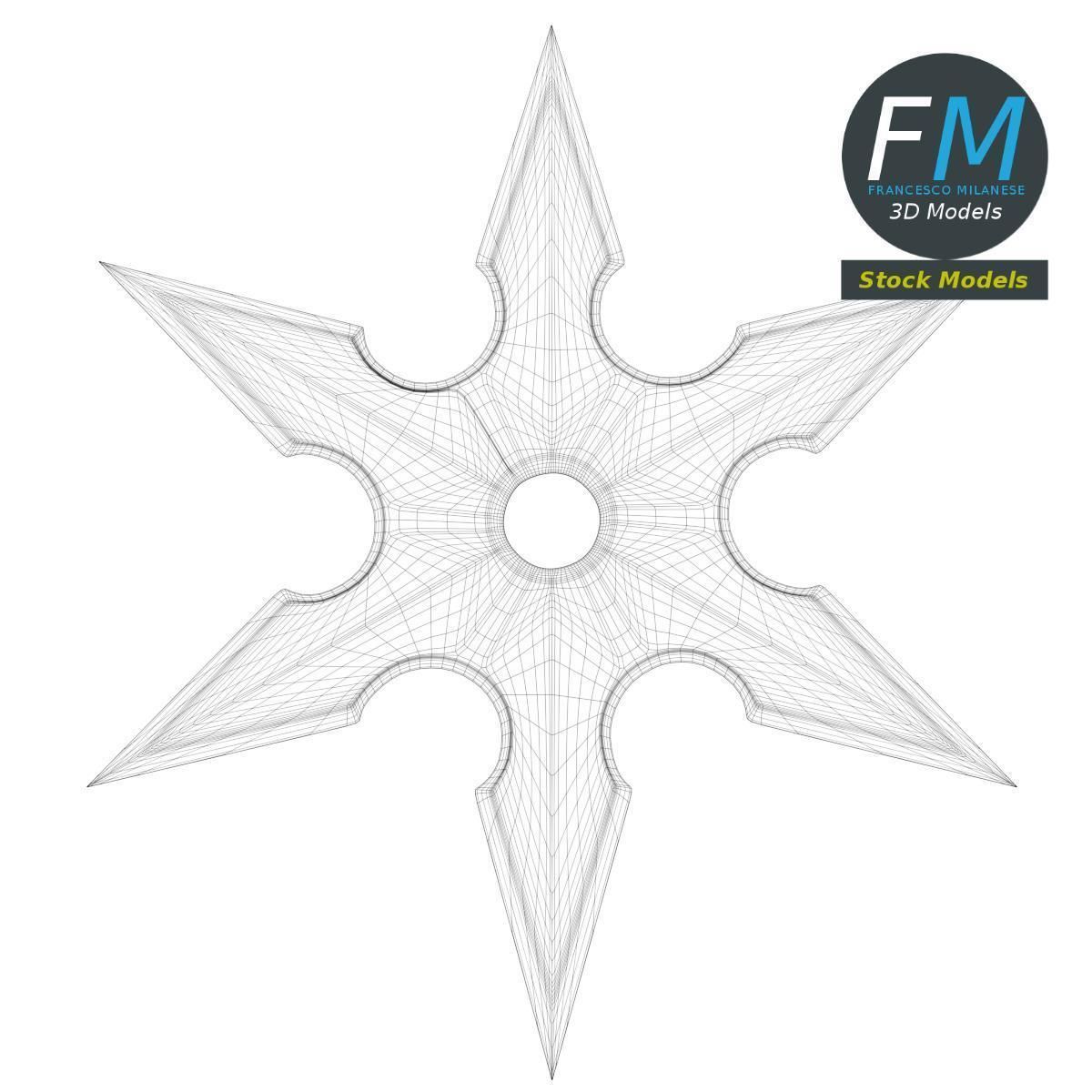 Shuriken ninja star 3D model | CGTrader