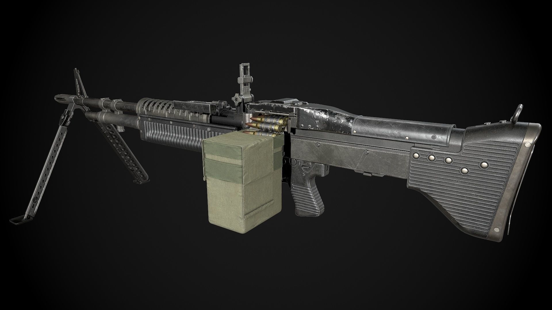 3D model M60 Light Machine Gun VR / AR / low-poly | CGTrader