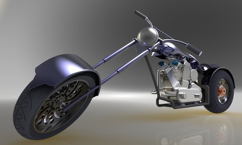 Chopper motorcycle free 3D model | CGTrader