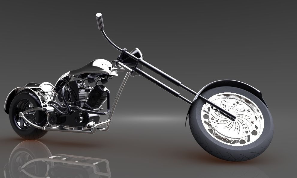 Chopper motorcycle free 3D model | CGTrader