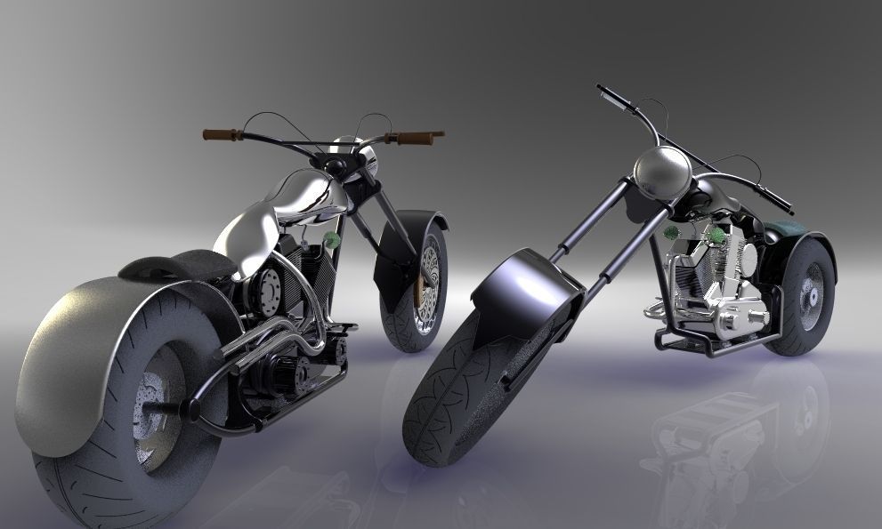 Chopper motorcycle free 3D model | CGTrader