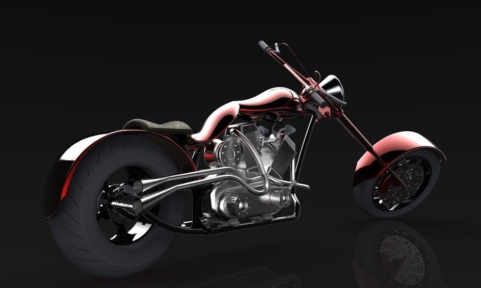 Chopper motorcycle free 3D model | CGTrader