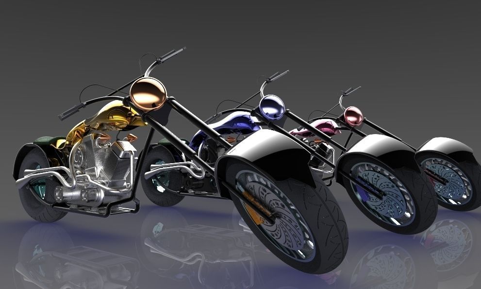 Chopper motorcycle free 3D model | CGTrader