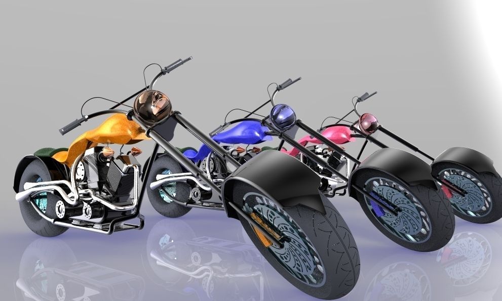 Chopper motorcycle free 3D model | CGTrader