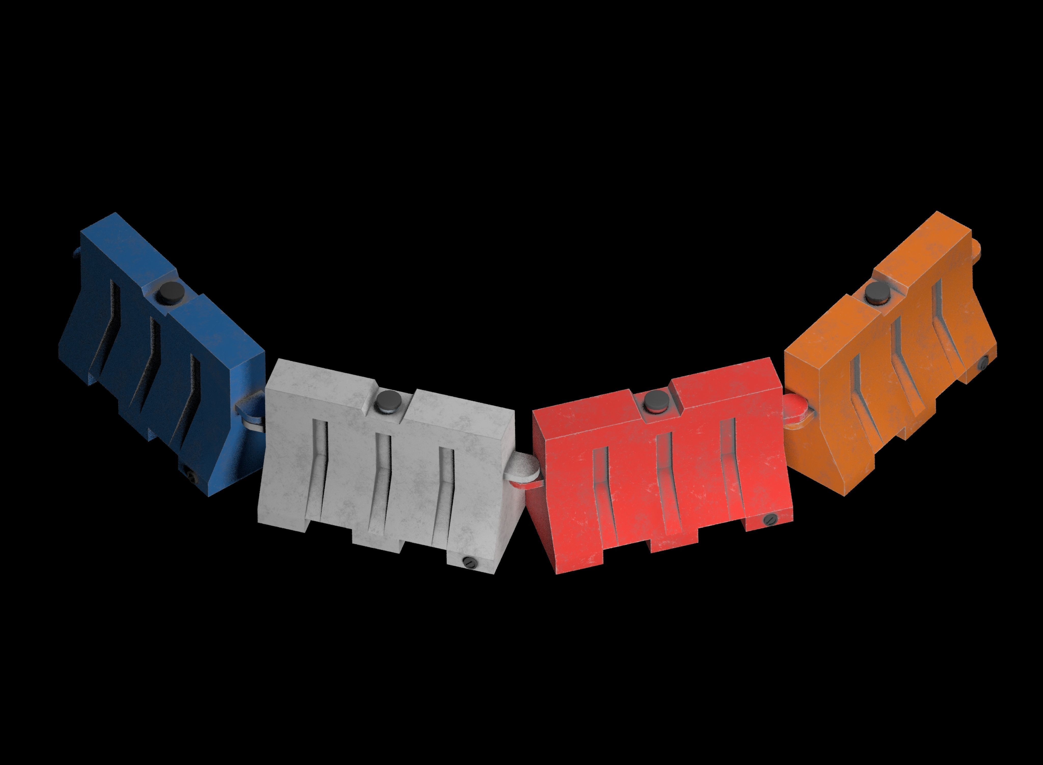 3D model roadblock barricade VR / AR / low-poly | CGTrader