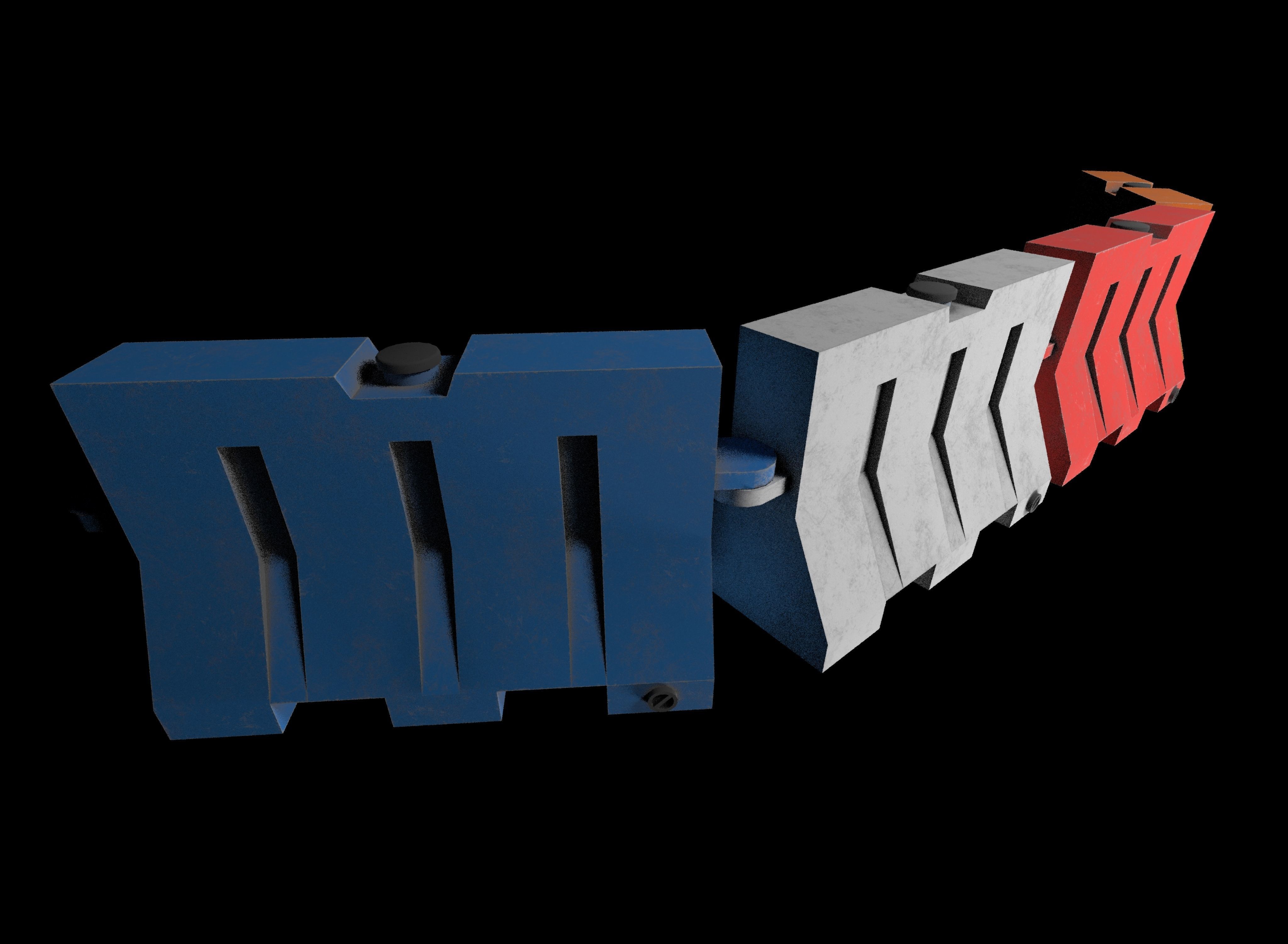3D model roadblock barricade VR / AR / low-poly | CGTrader