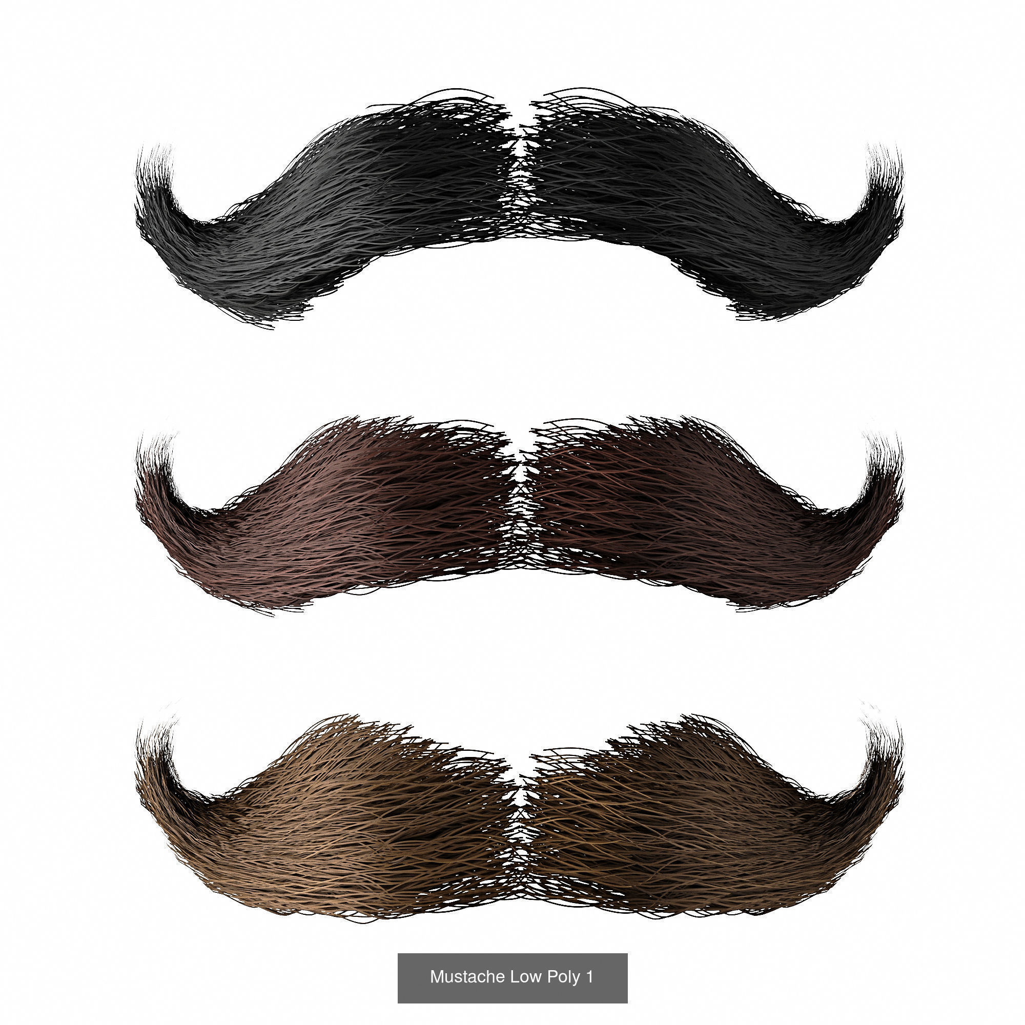 3D Model Collection Mustache Low Poly Pack VR / AR / low-poly | CGTrader