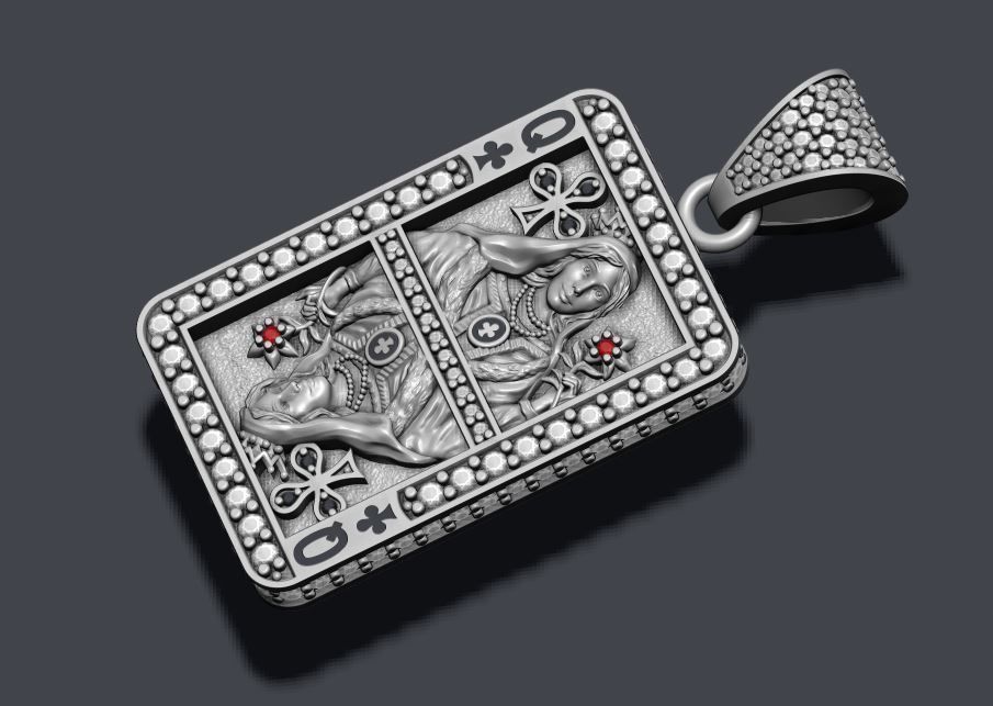 playing cards Queen pack set 3D model 3D printable | CGTrader