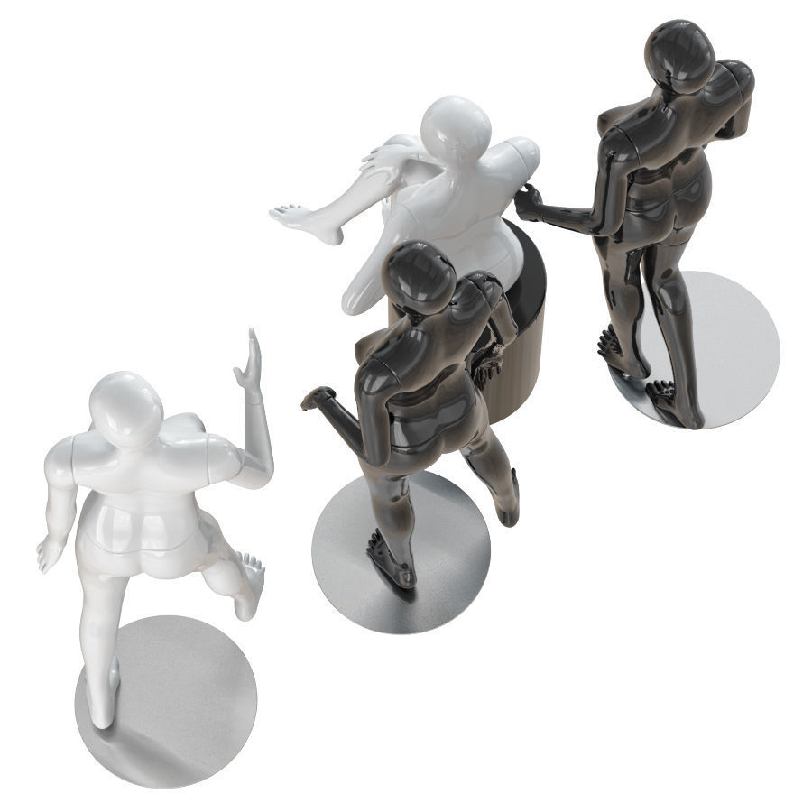 Four faceless female mannequins 25 3D model | CGTrader