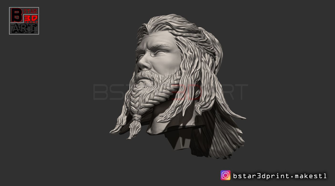 Thor Long Beard Bust-Avenger -Infinity war -Endgame -Marvel 3D model 3D ...