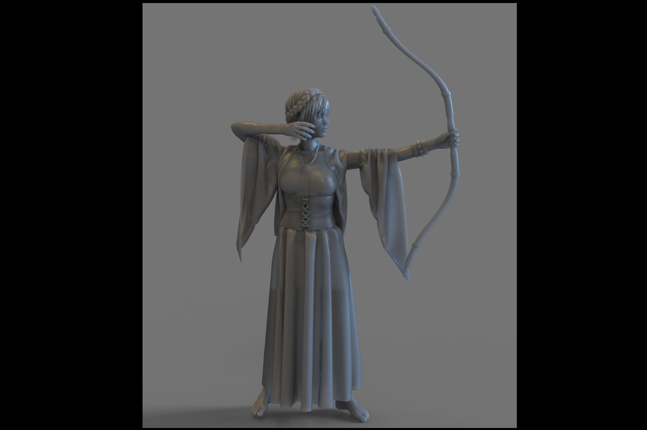 Girl Archer 3D model 3D printable | CGTrader