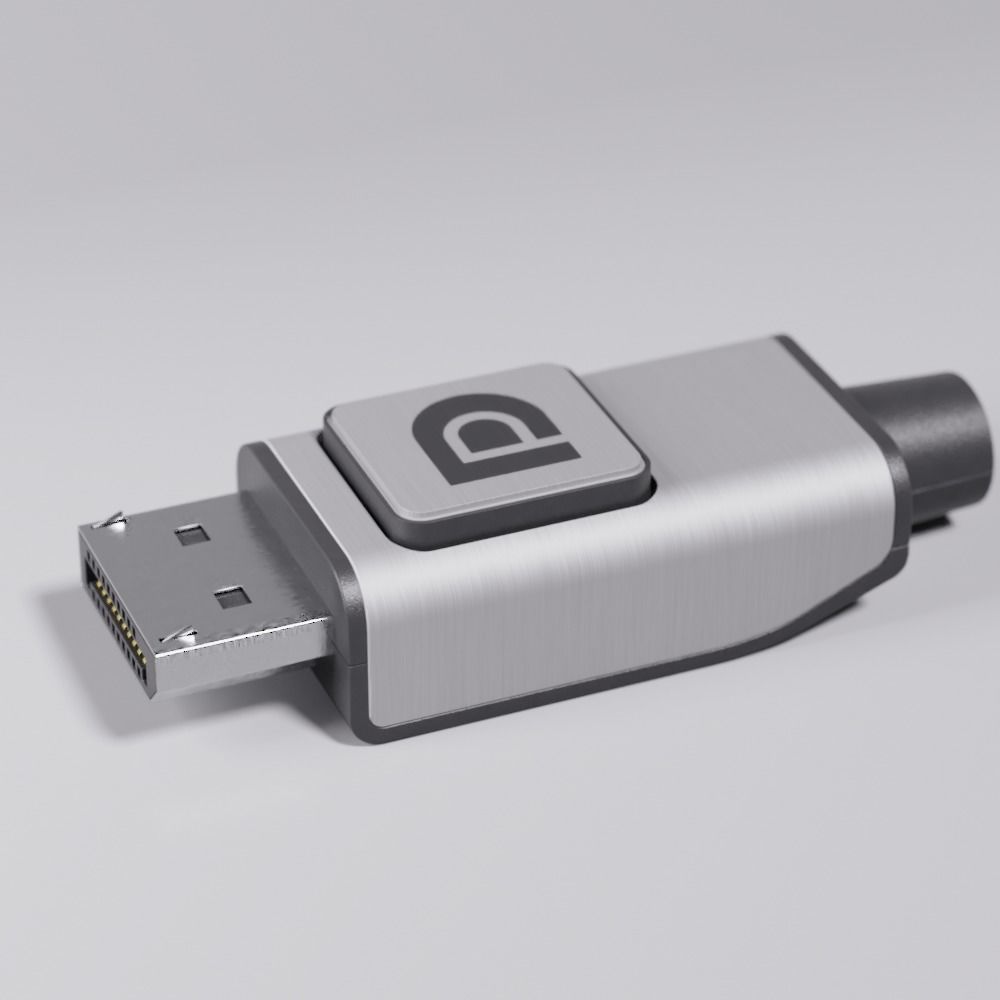 Male DisplayPort Connector 3D model | CGTrader