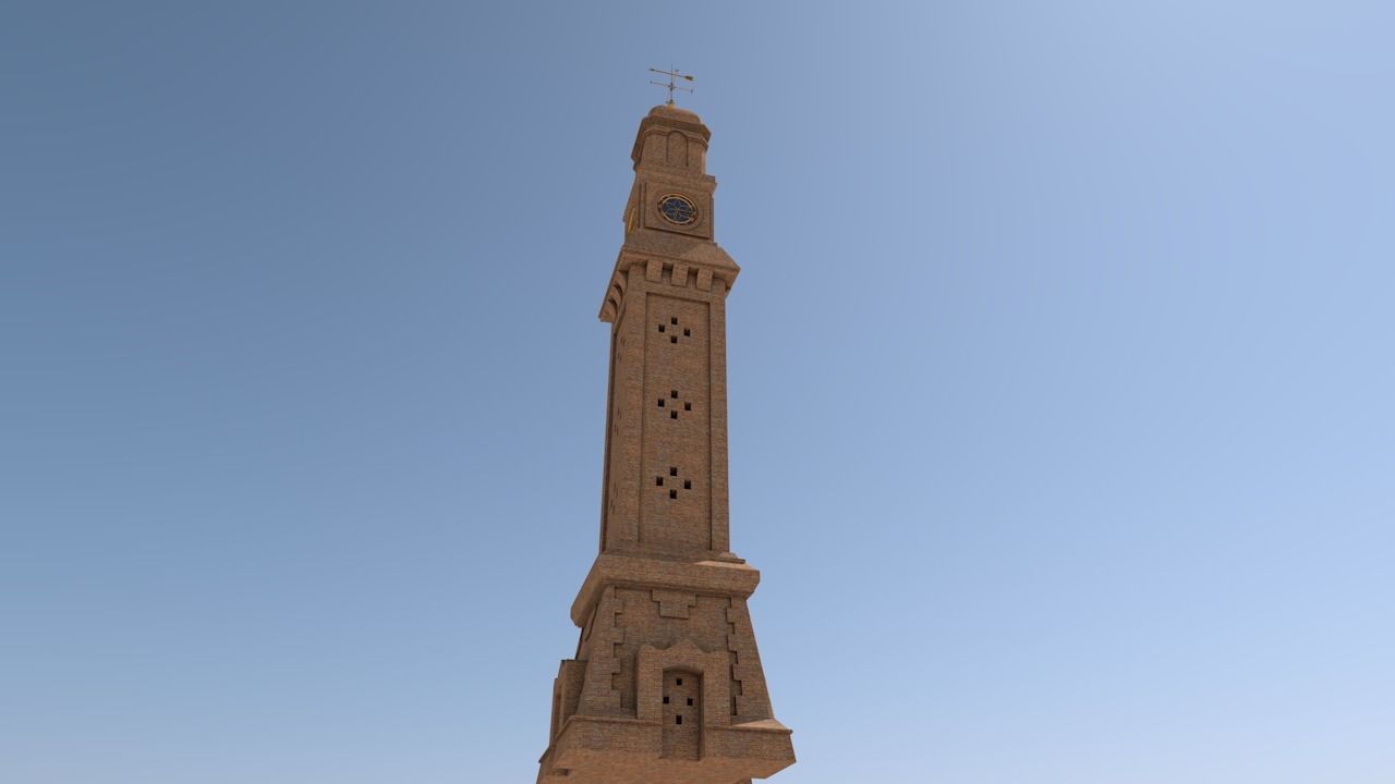 3D model Arab Land mark Alqashla Clock Tower in Iraq VR / AR / low-poly ...