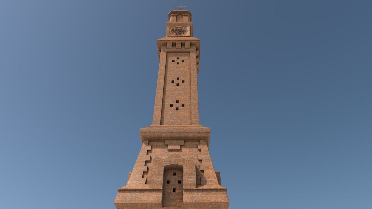 3D model Arab Land mark Alqashla Clock Tower in Iraq VR / AR / low-poly ...