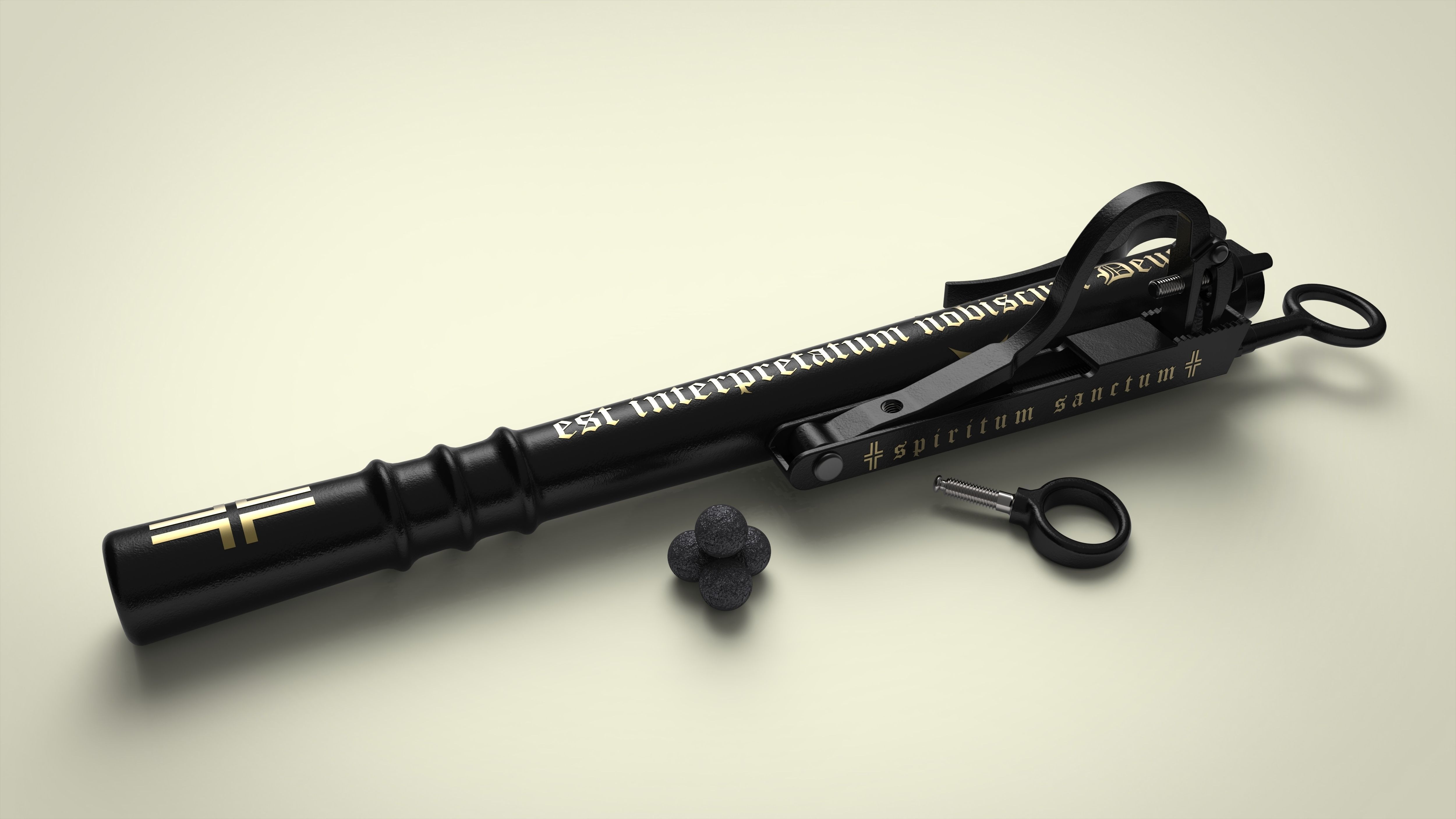 Medieval monk gun 3D model | CGTrader