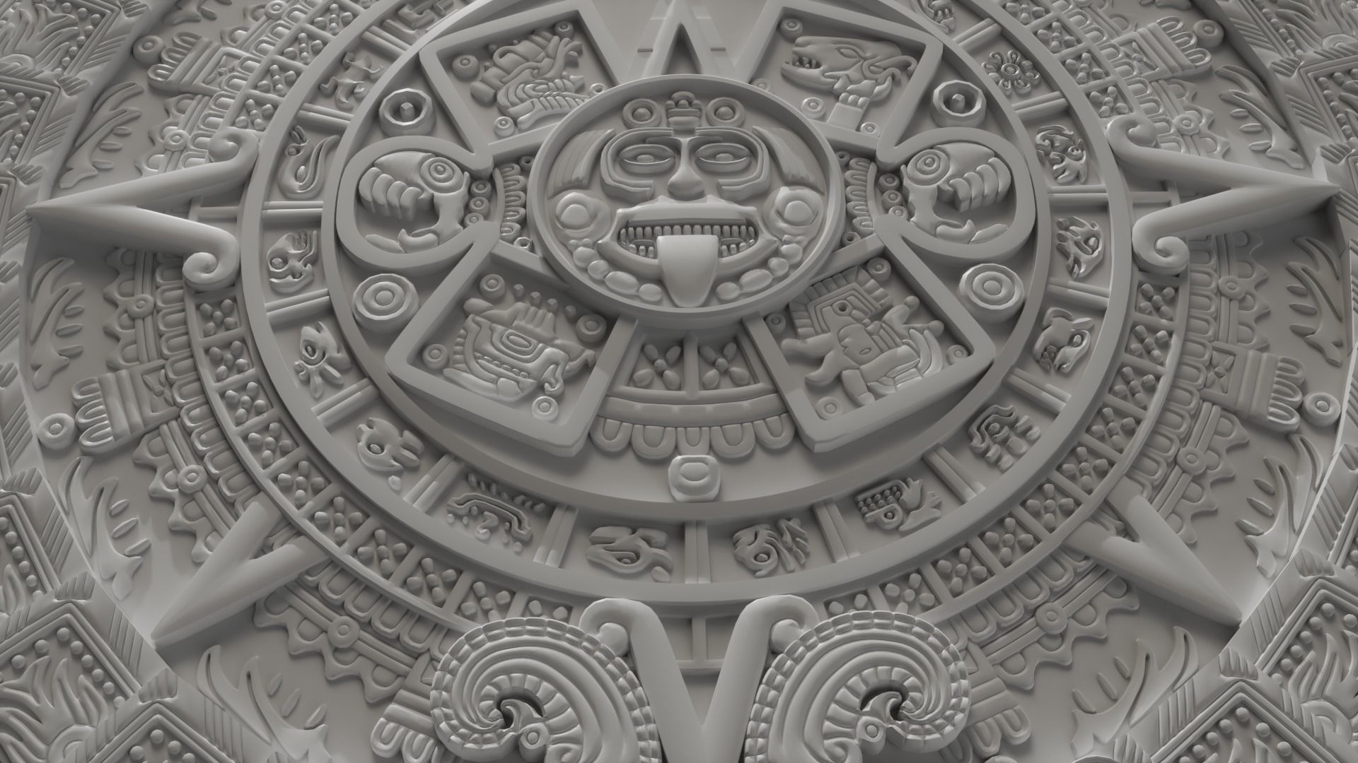 Aztec sun calendar Piedra del Sol 3D model 3D printable | CGTrader