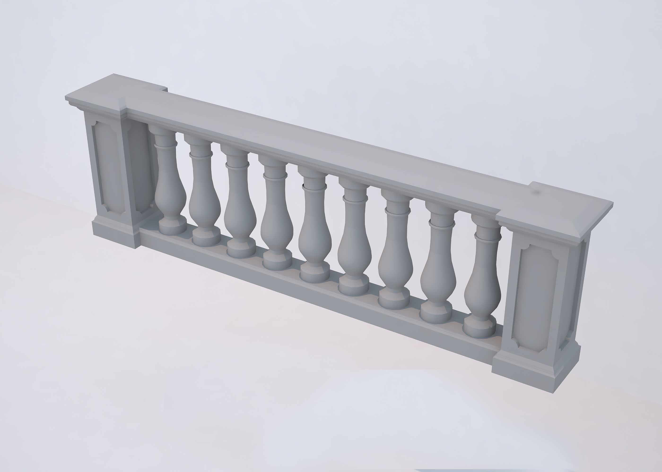 Balustrade balcony railing free 3D model | CGTrader