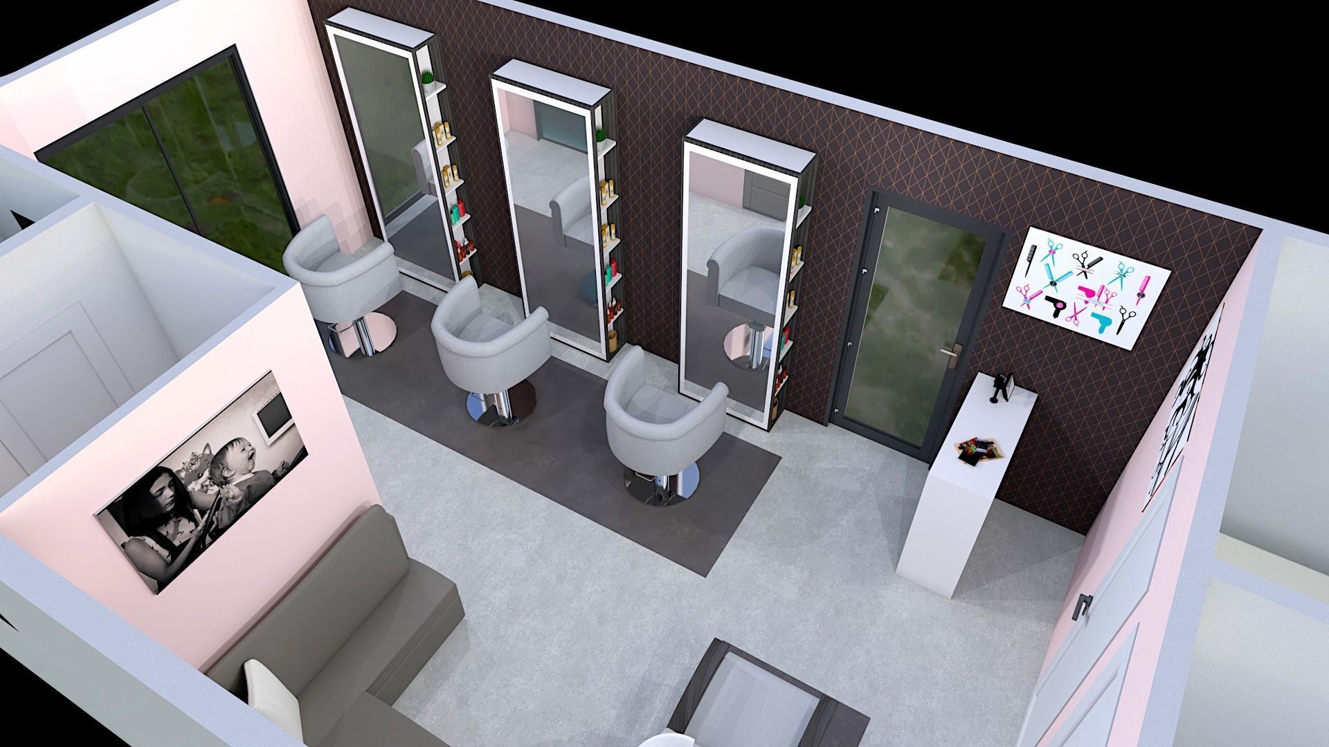 HAIRDRESSER SALON free VR / AR / low-poly 3D model | CGTrader