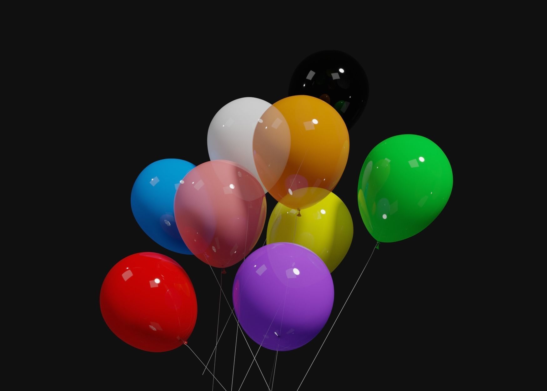 BALLOONS colorful 3D model | CGTrader