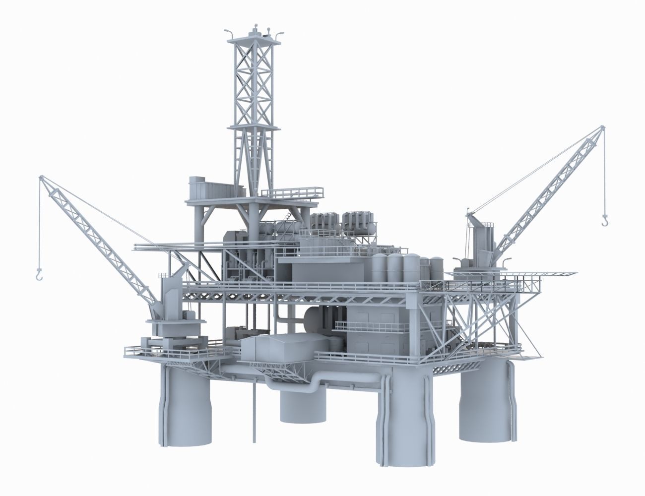 Oil rig - no textures 3D model | CGTrader