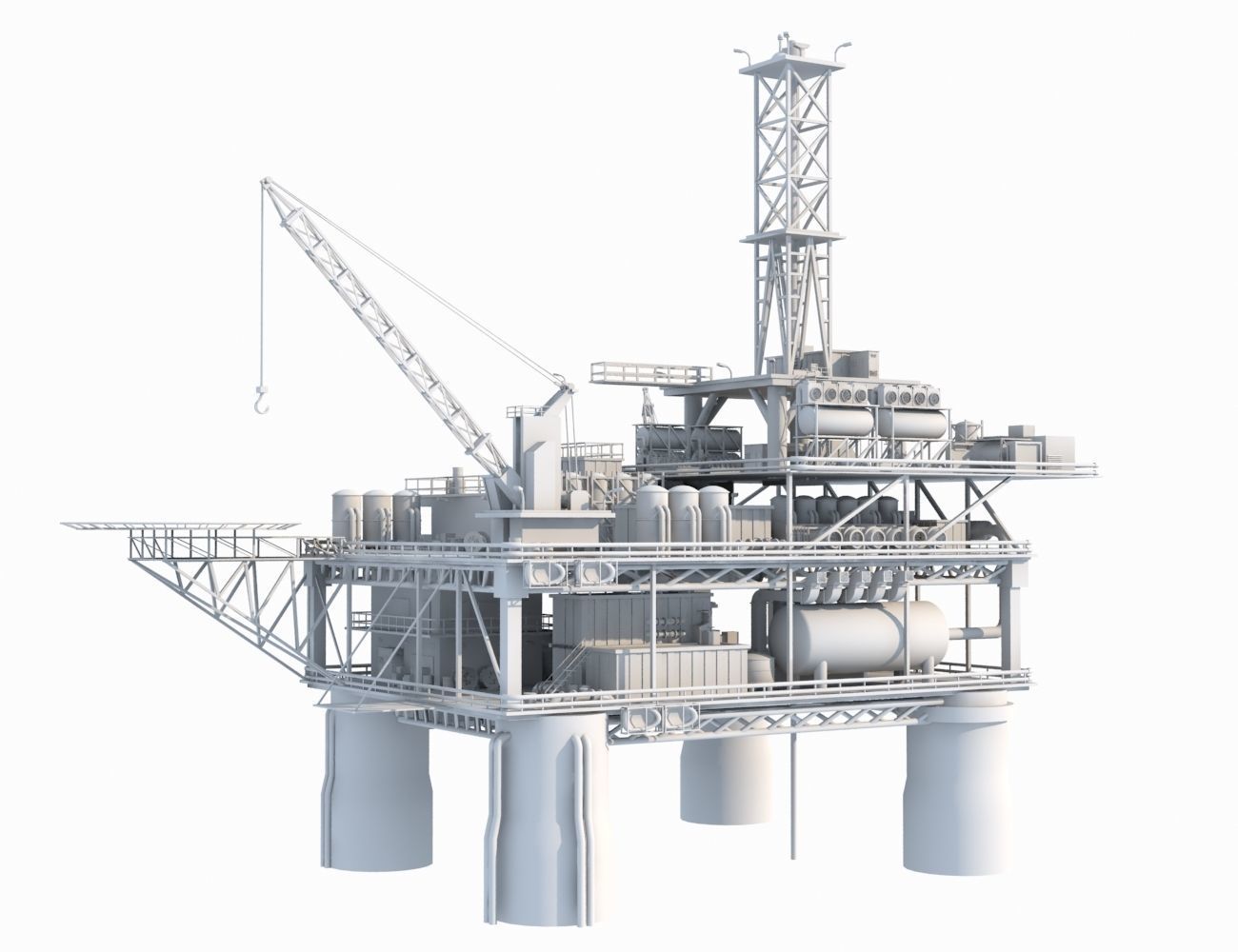 Oil rig - no textures 3D model | CGTrader