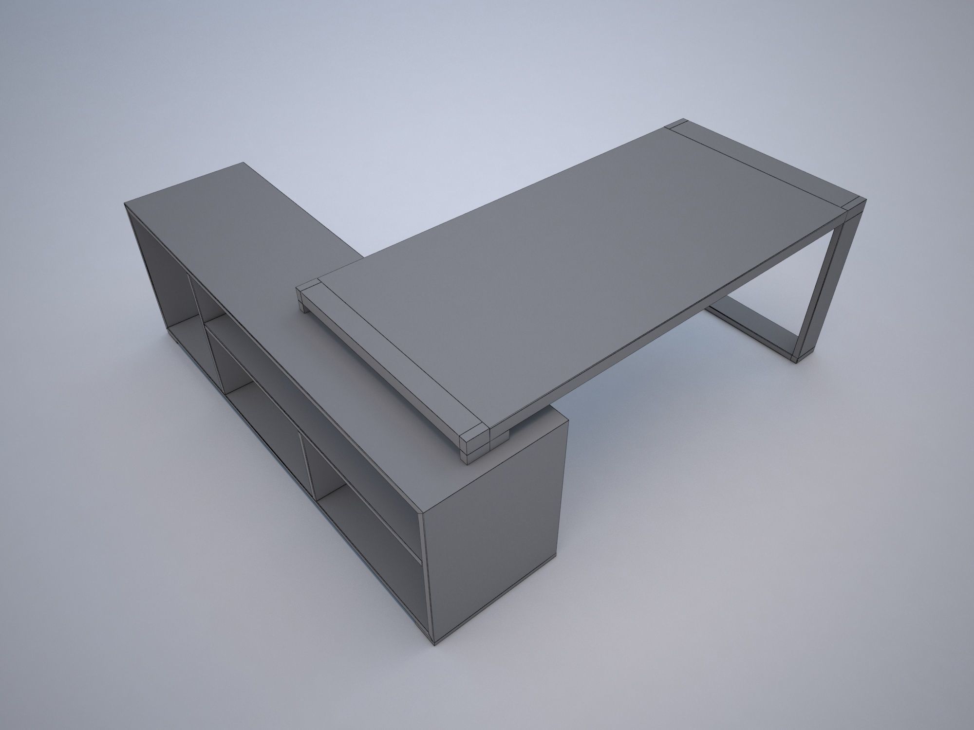 Modern Office Desk 3D model | CGTrader