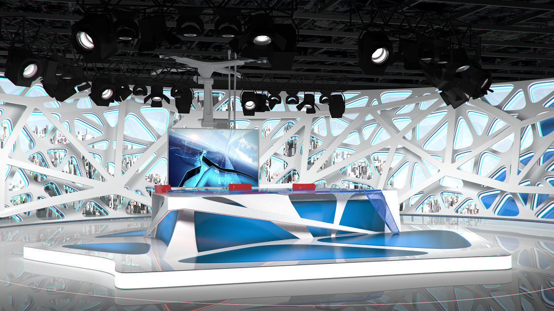 3D model Virtual Broadcast Studio 16 VR / AR / low-poly | CGTrader