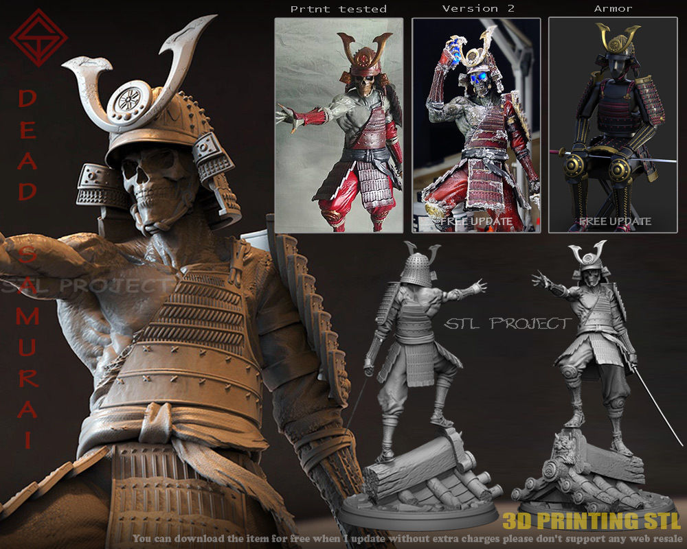 Dead Samurai 3D model 3D printable | CGTrader